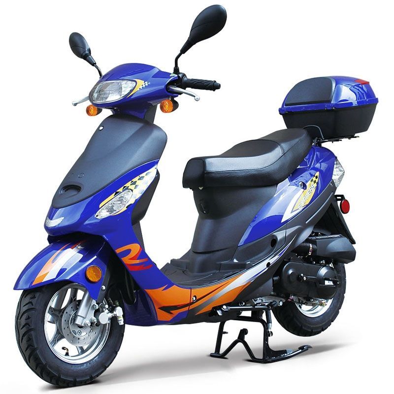 50cc Gas Scooter Moped Express Blue with Auto Transmission ...